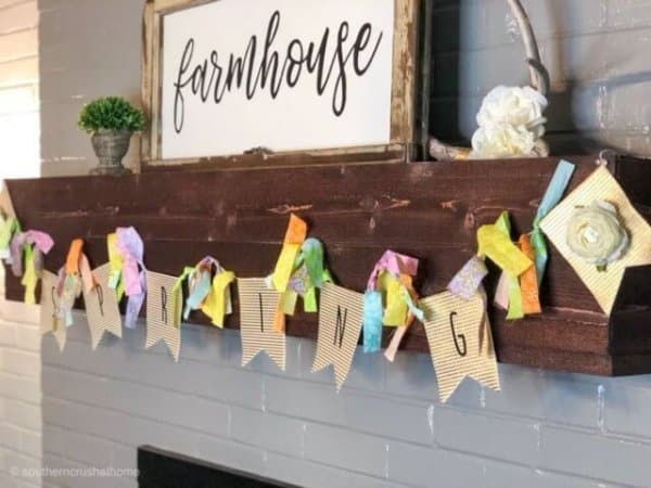 Easy DIY Floral Spring Banner Decor - Southern Crush at Home