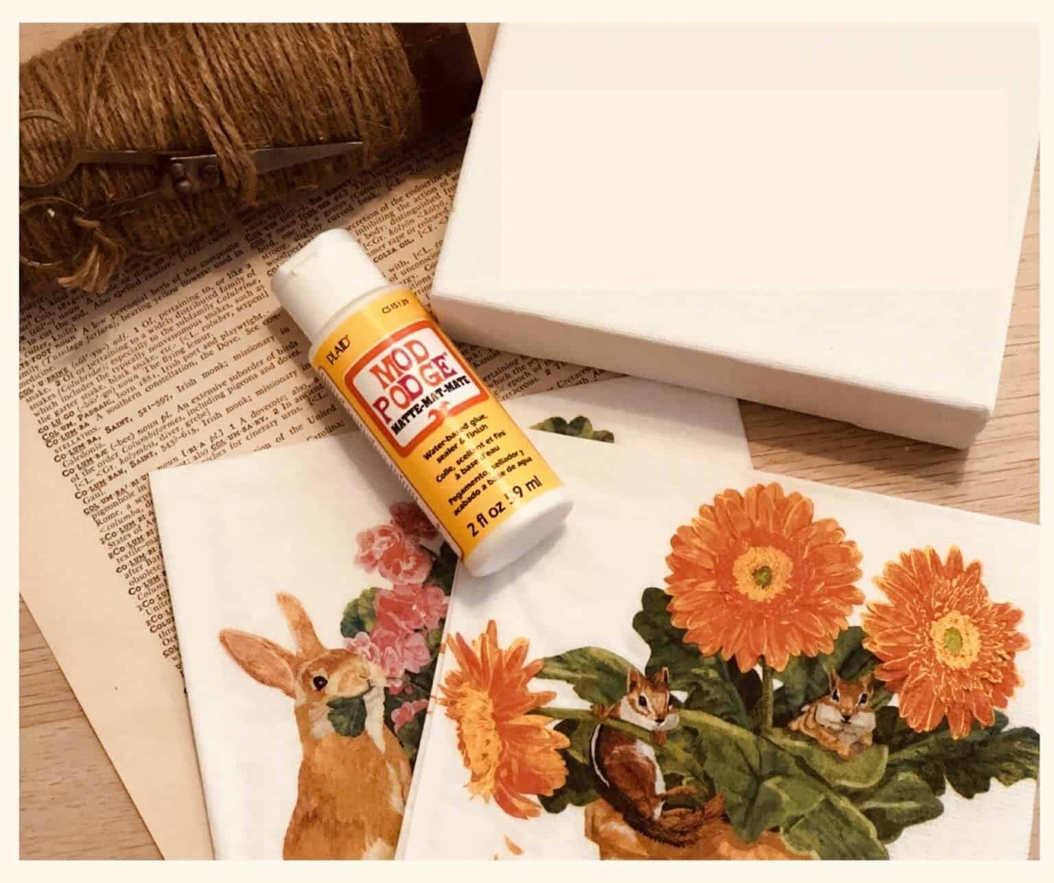 Easy Napkin Art Canvas DIY - Southern Crush at Home