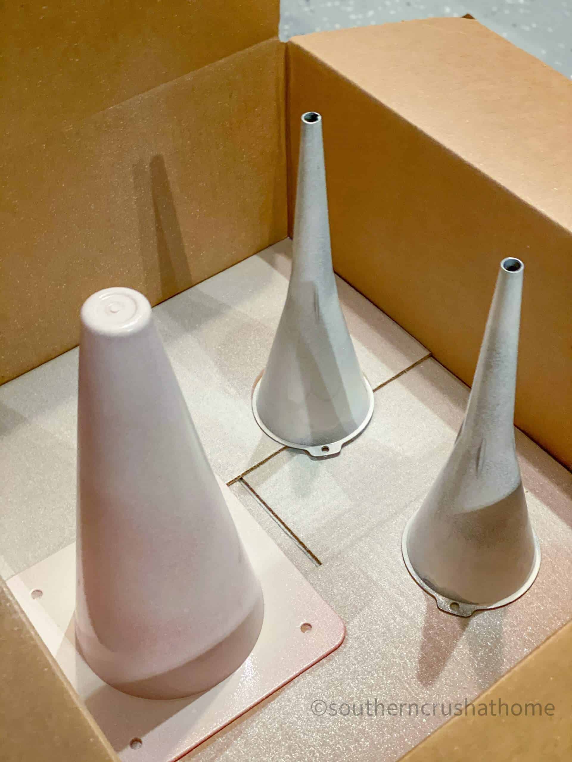 Tabletop Christmas Cone Trees (Using a Mop Head) from Dollar Tree