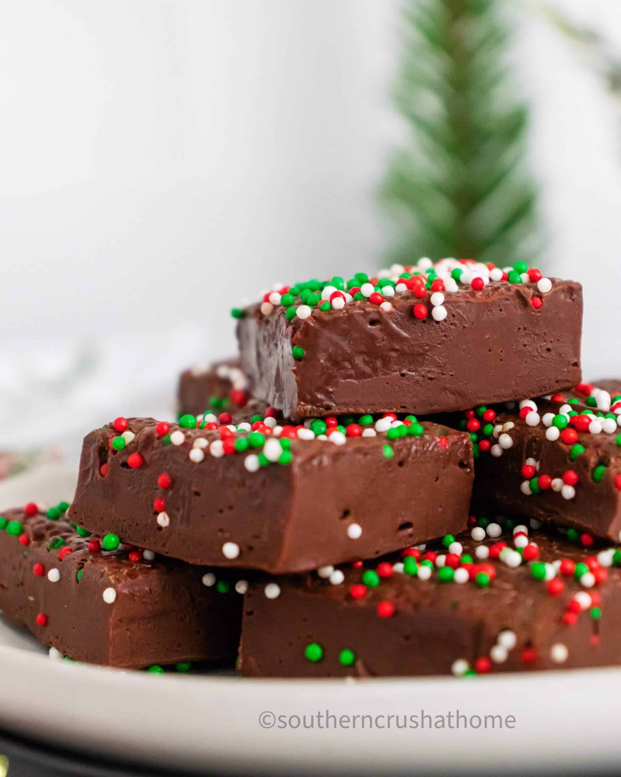 3 Ingredient Chocolate Fudge for Christmas - Southern Crush at Home