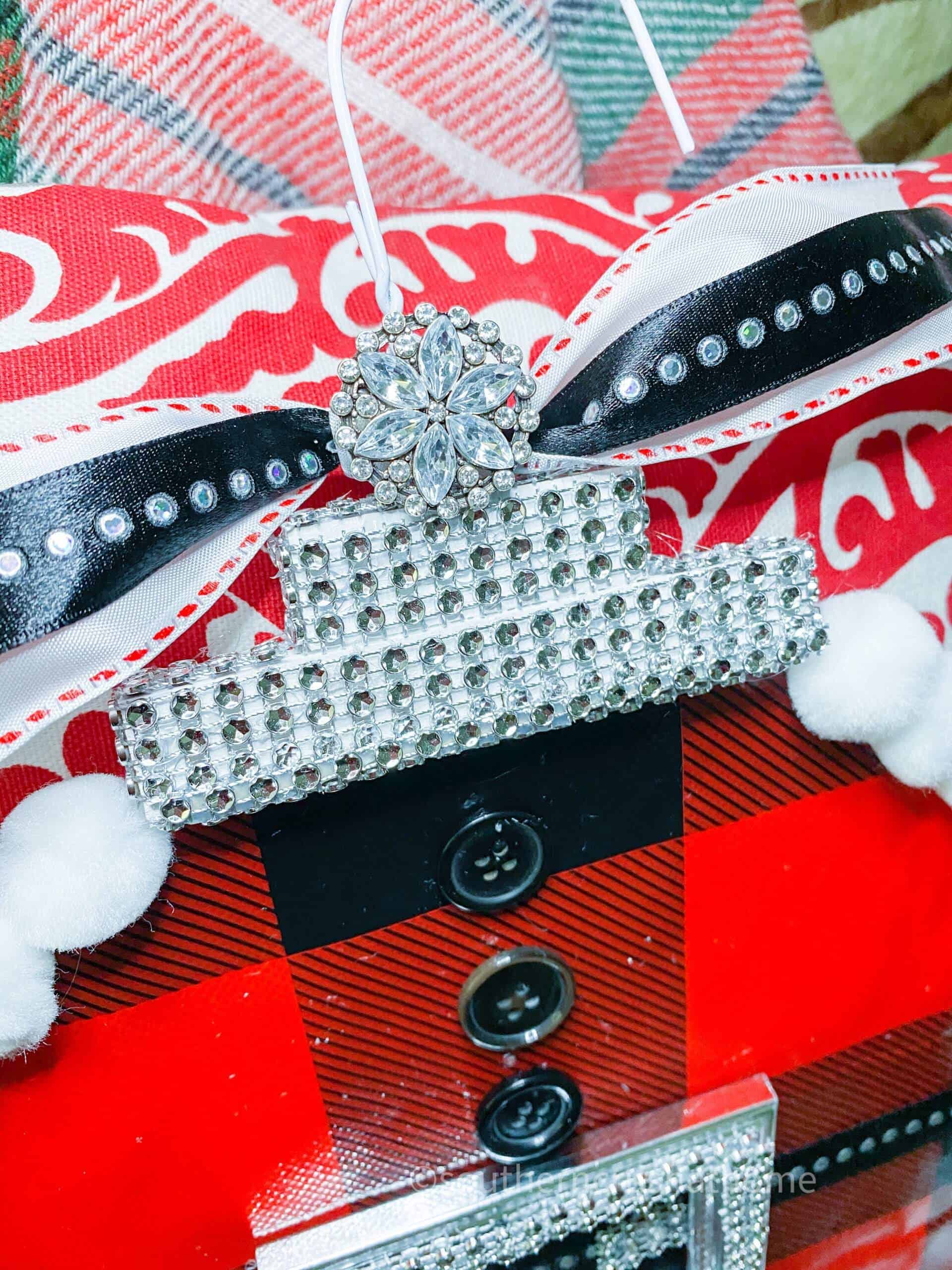 Dollar Tree Splatter Screen Buffalo Check Ornament DIY