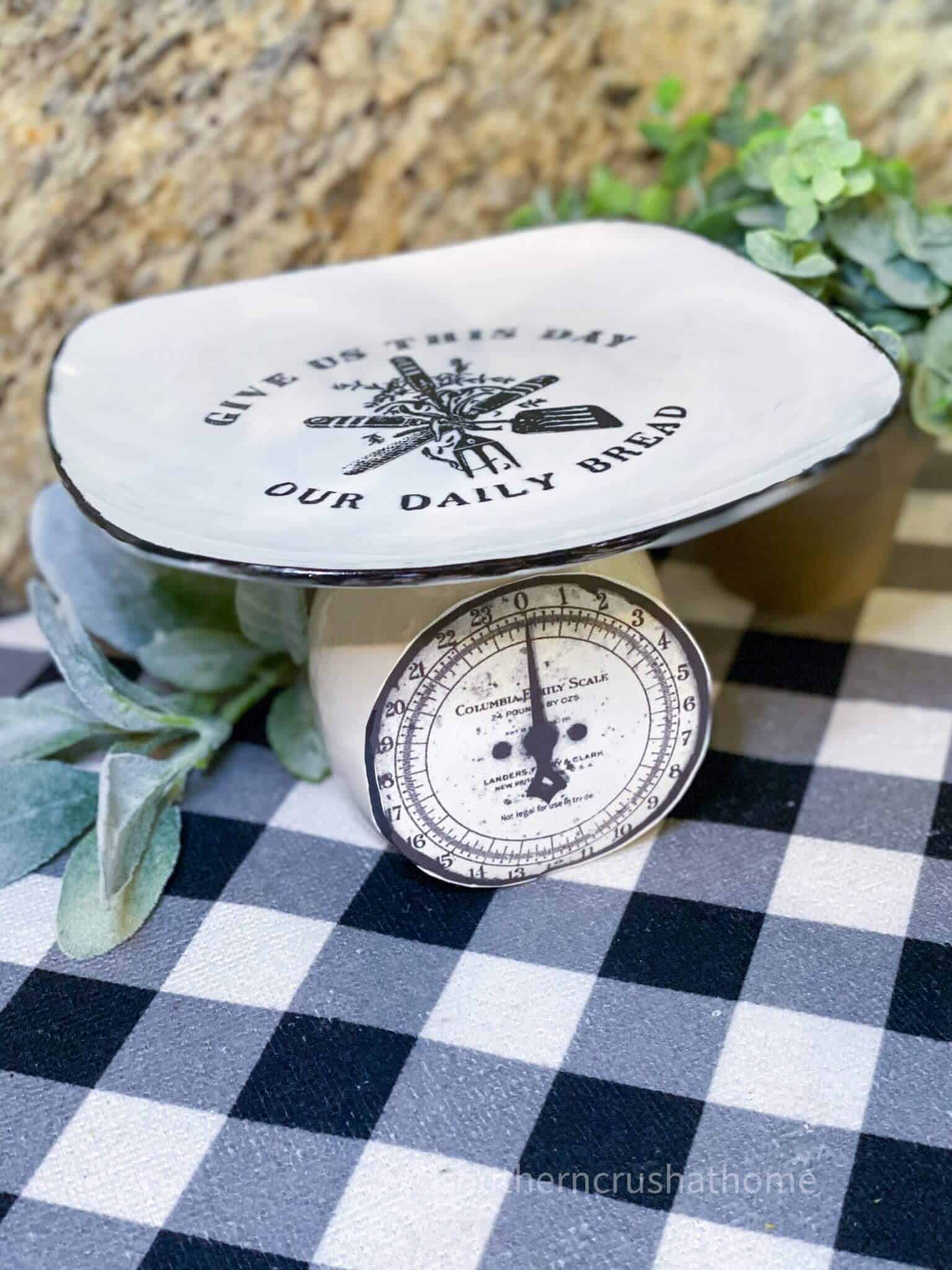 Dollar Tree Farmhouse Kitchen Scale DIY - Southern Crush at Home