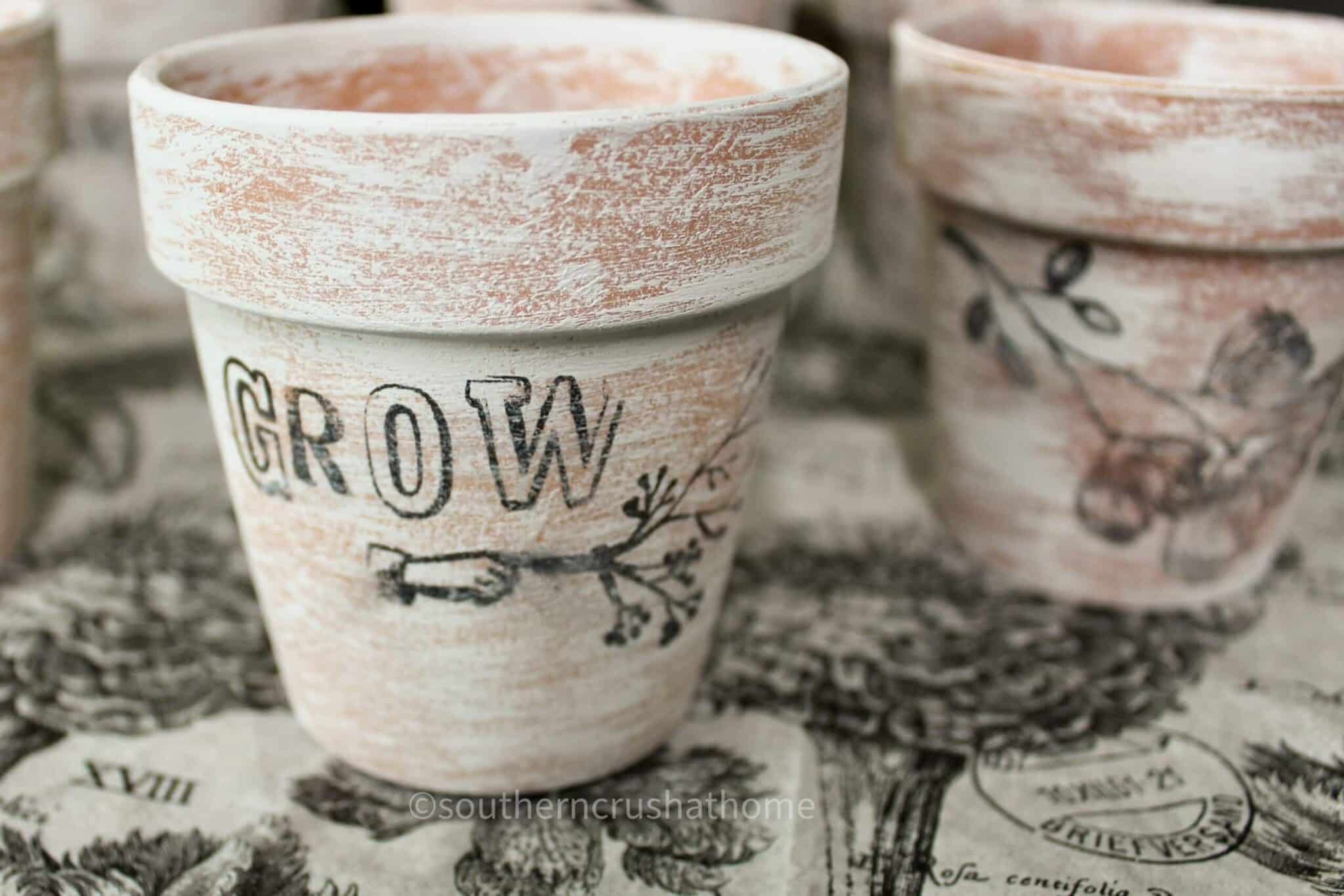 How To Stamp Terracotta Pots - Southern Crush at Home