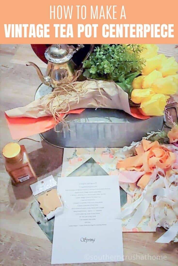 Vintage Tea Pot Centerpiece DIY - Southern Crush at Home