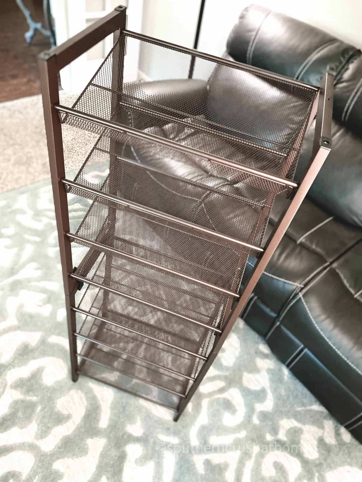 DIY Ribbon Storage Rack Idea - Southern Crush at Home