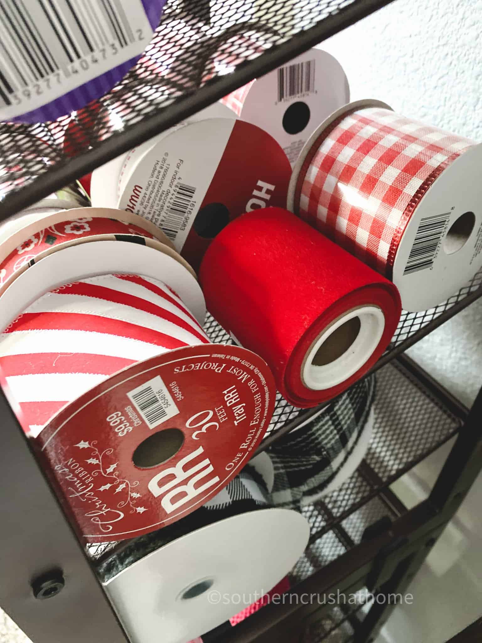 DIY Ribbon Storage Rack Idea - Southern Crush at Home