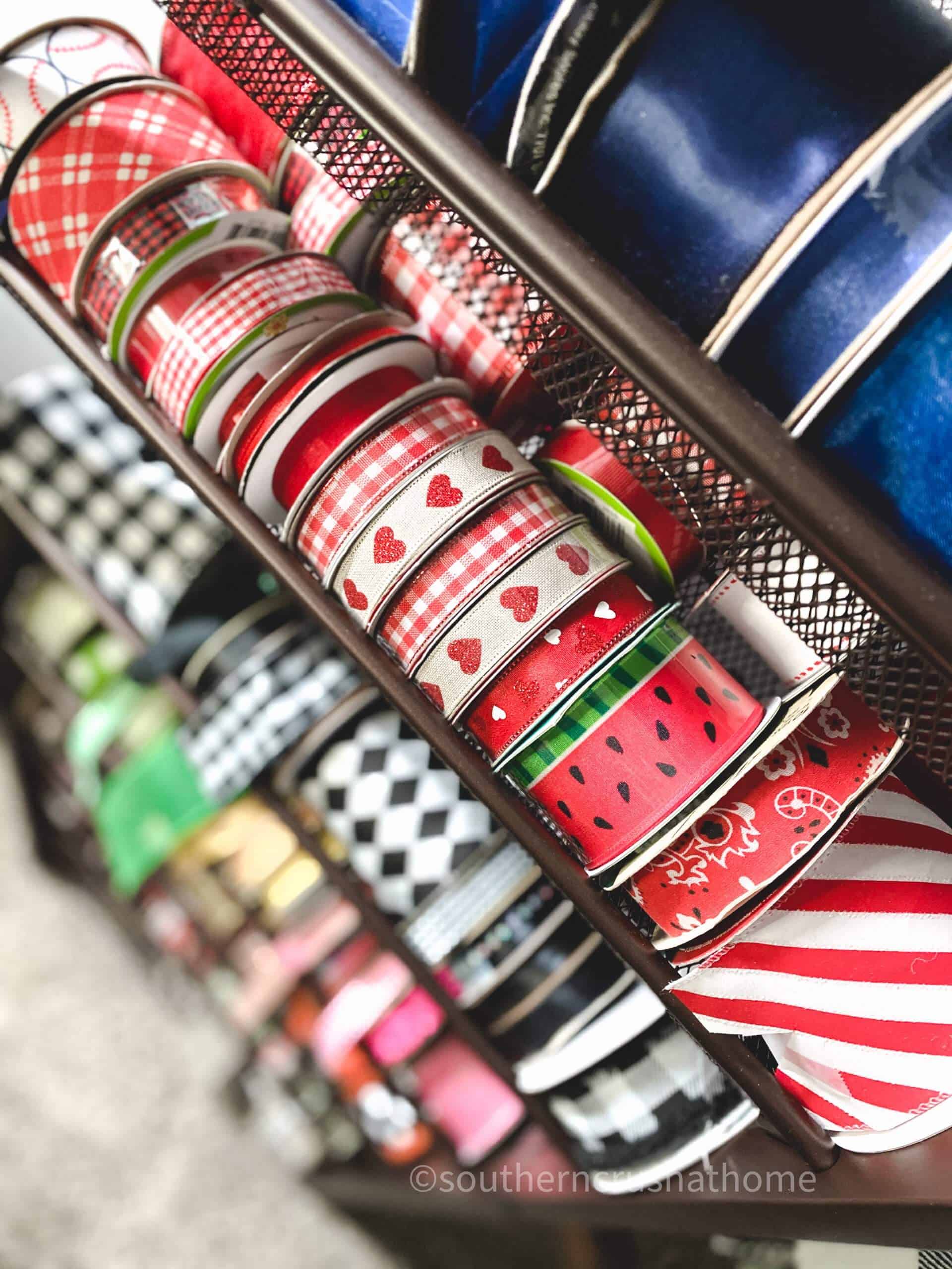 DIY Ribbon Storage Rack Idea - Southern Crush at Home