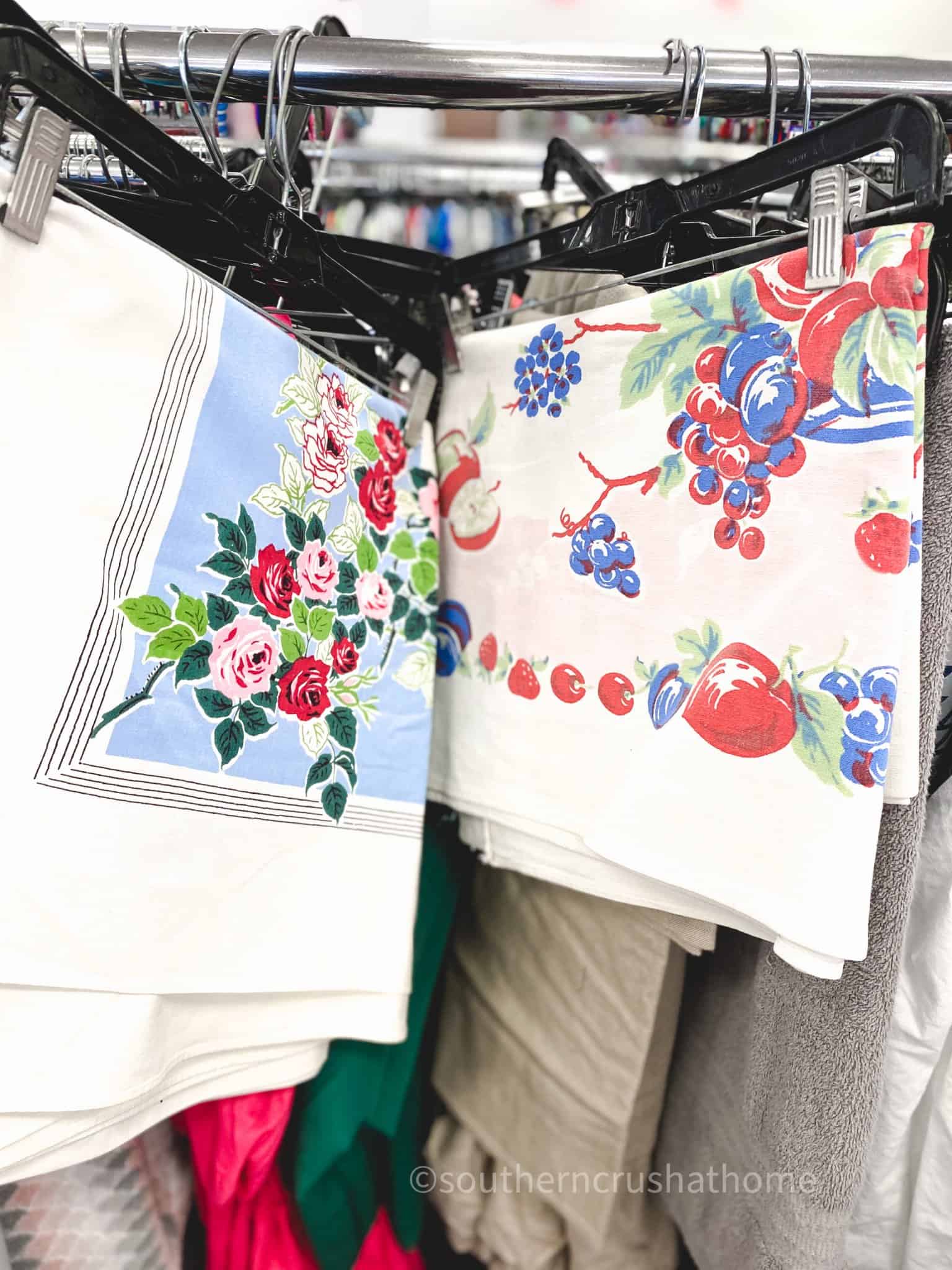 Thrift Store Pillow Makeover (using a Vintage Tablecloth)