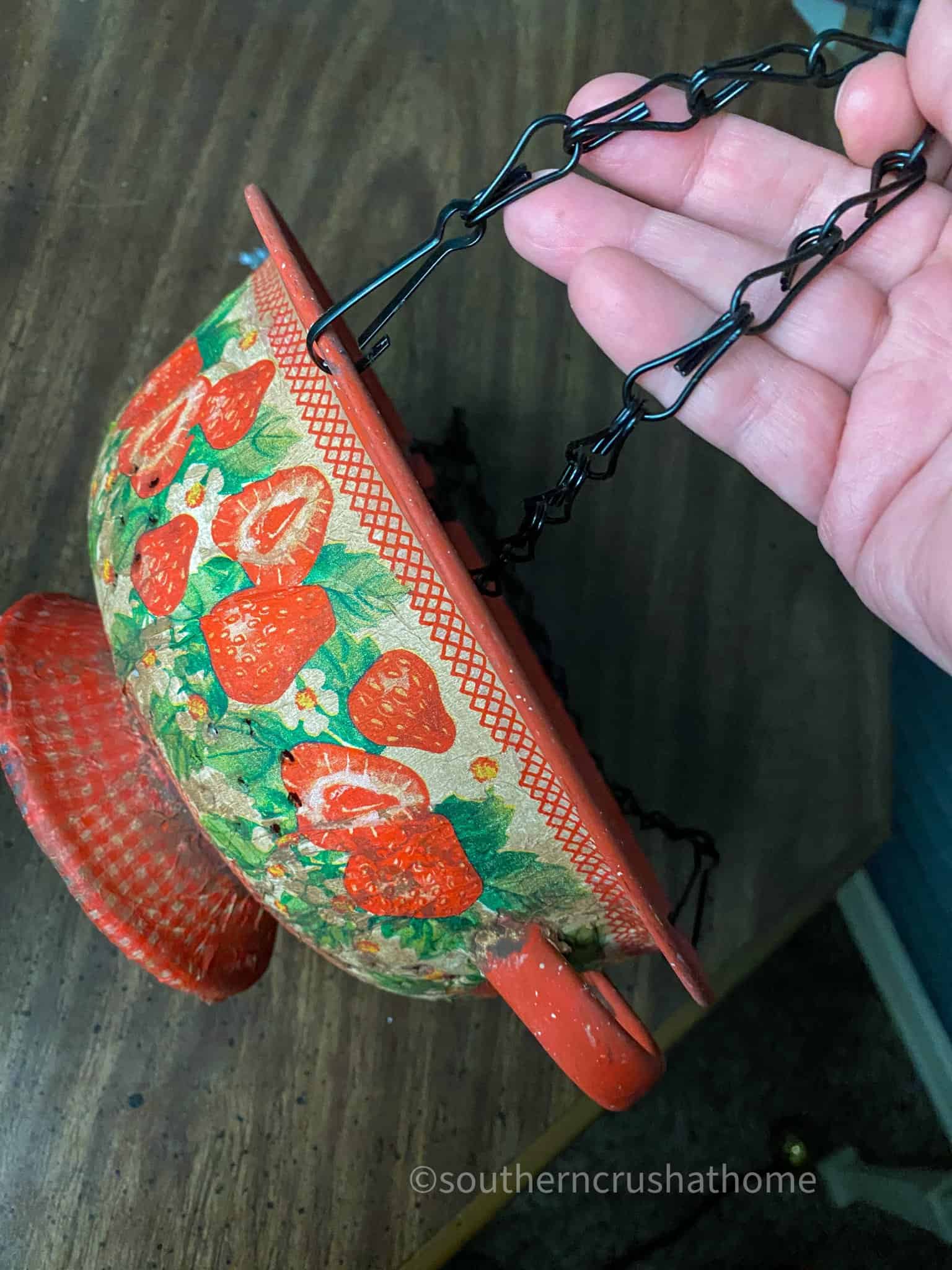 Upcycled Vintage Hanging Colander Planter - Southern Crush at Home