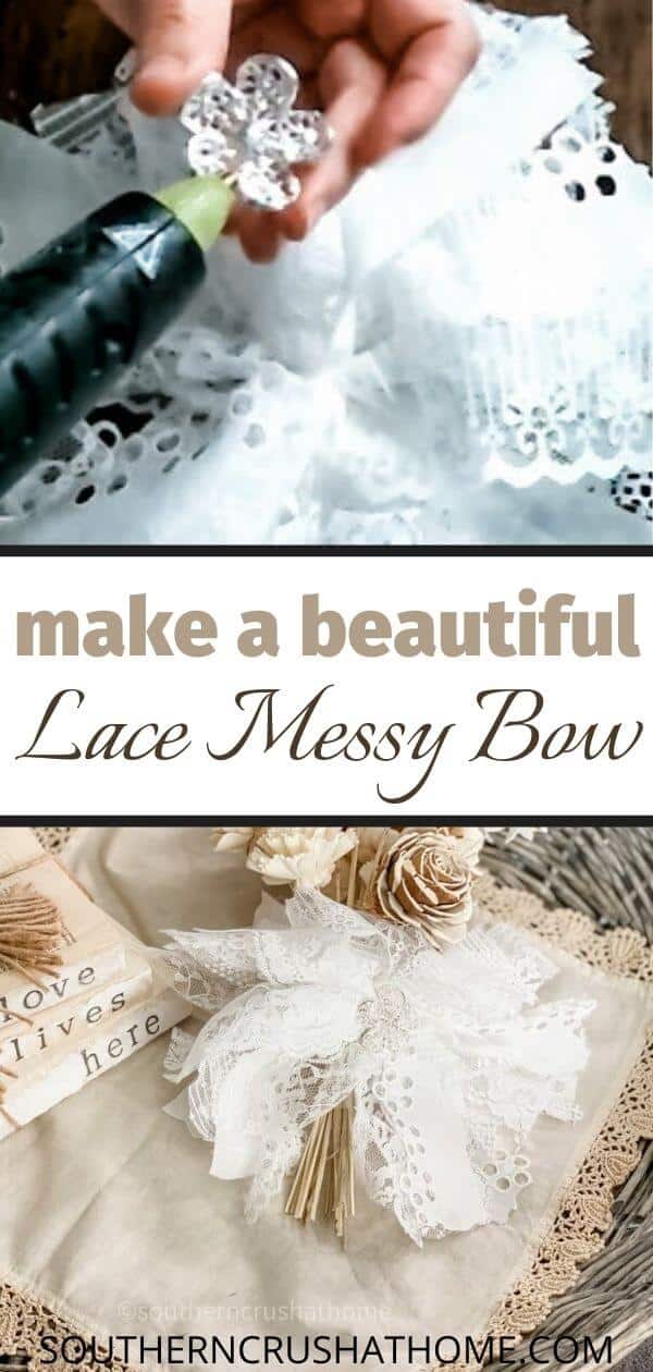 5 Minute No Sew Lace Messy Bow - Southern Crush at Home