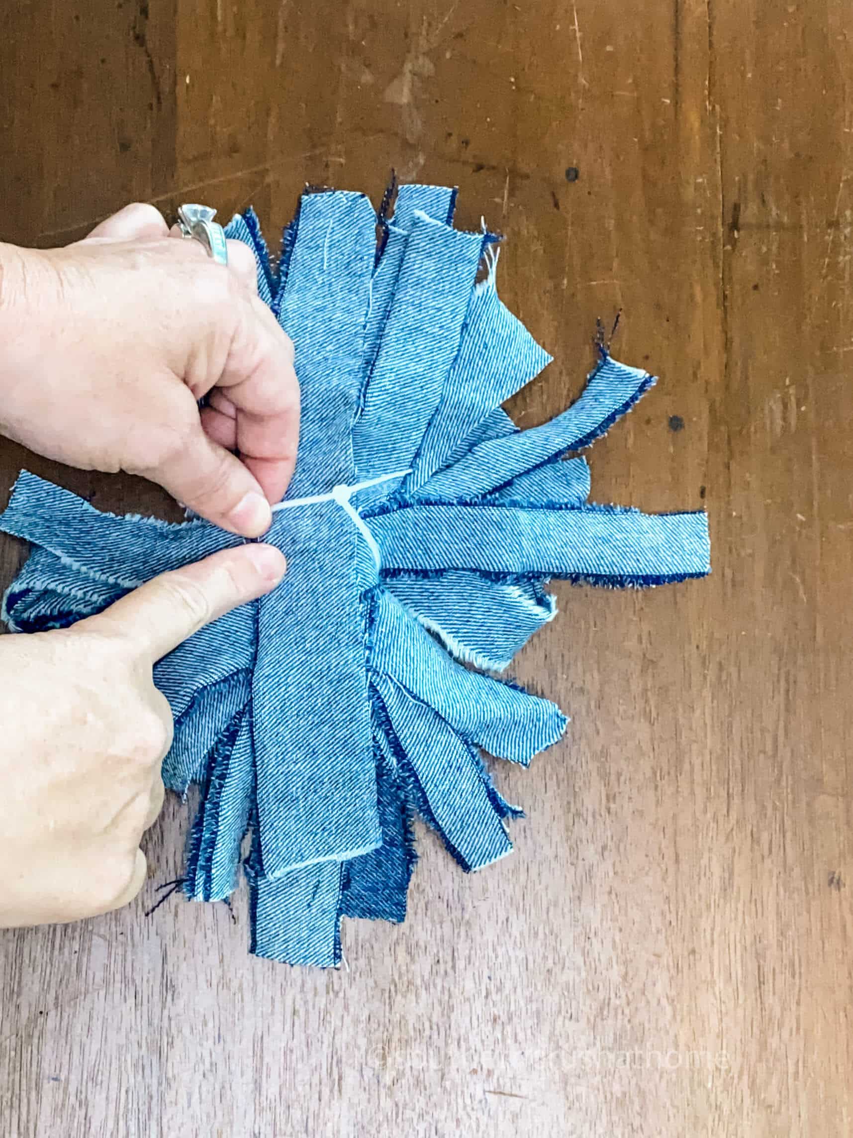 How to Make a Denim Messy Bow - Southern Crush at Home