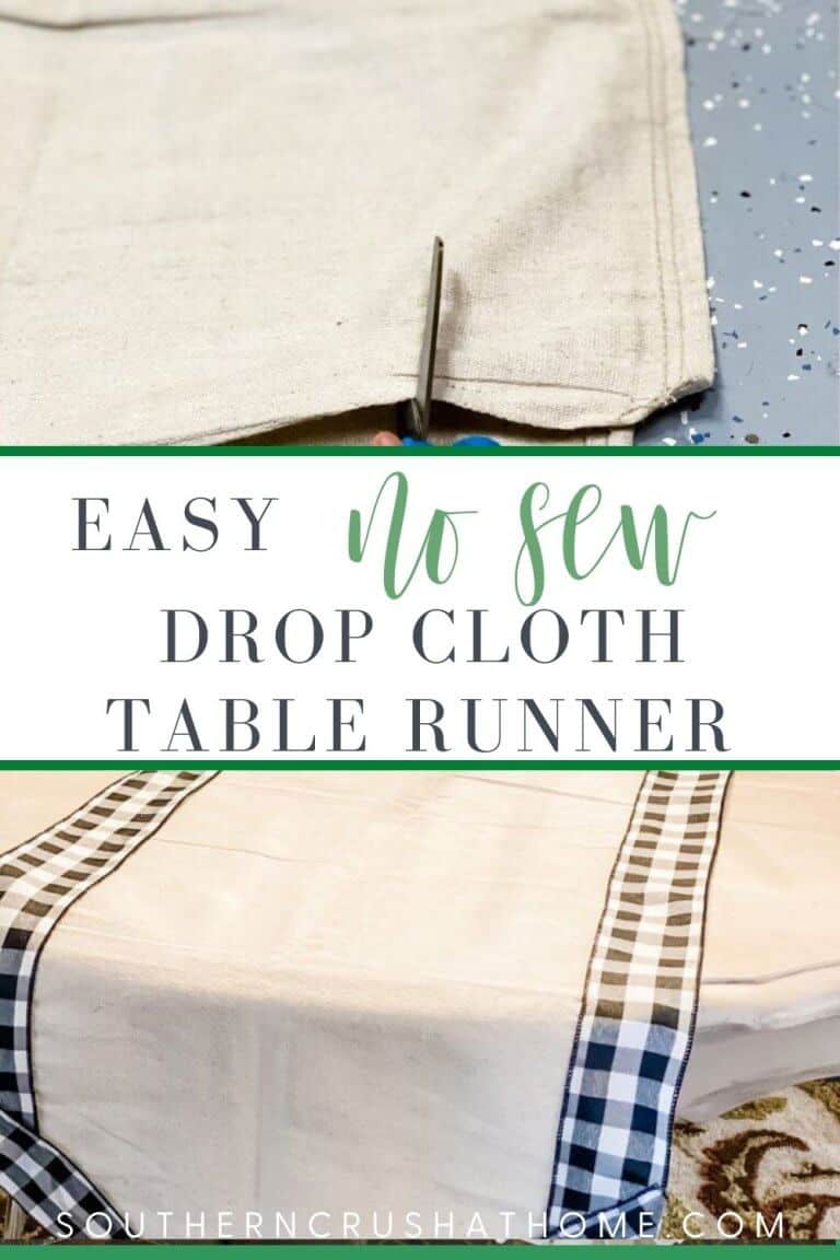 5 Minute No-Sew DIY Table Runner (using a Drop Cloth)