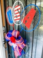 Easy Patriotic Summer Wreath (using Dollar Tree Badminton Rackets)