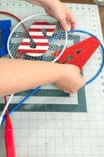Easy Patriotic Summer Wreath (using Dollar Tree Badminton Rackets)