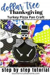 Easy Thanksgiving Turkey Craft using Dollar Tree Pizza Pan