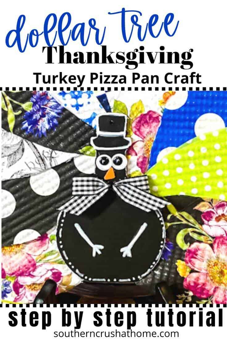 Easy Thanksgiving Turkey Craft using Dollar Tree Pizza Pan