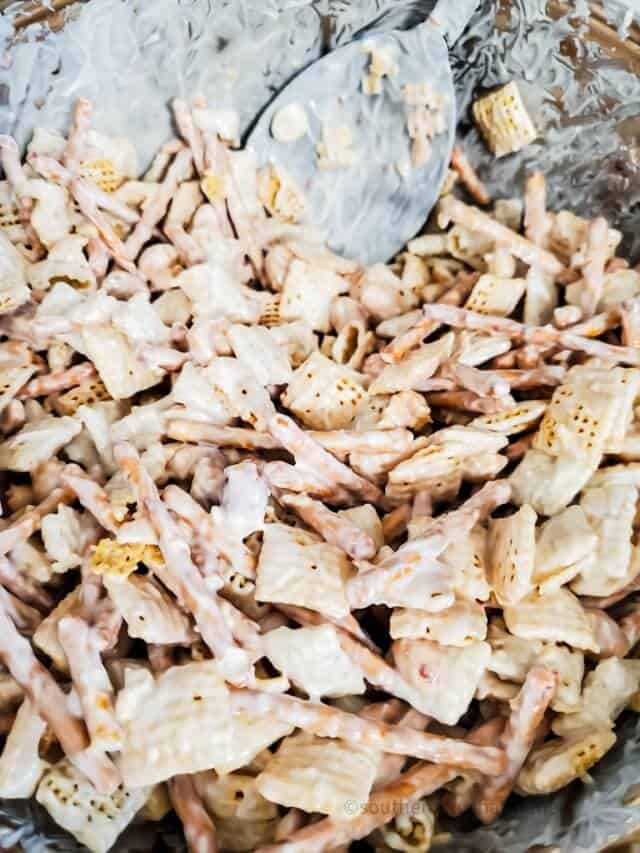 Sweet Chex Mix White Trash Recipe - Southern Crush at Home
