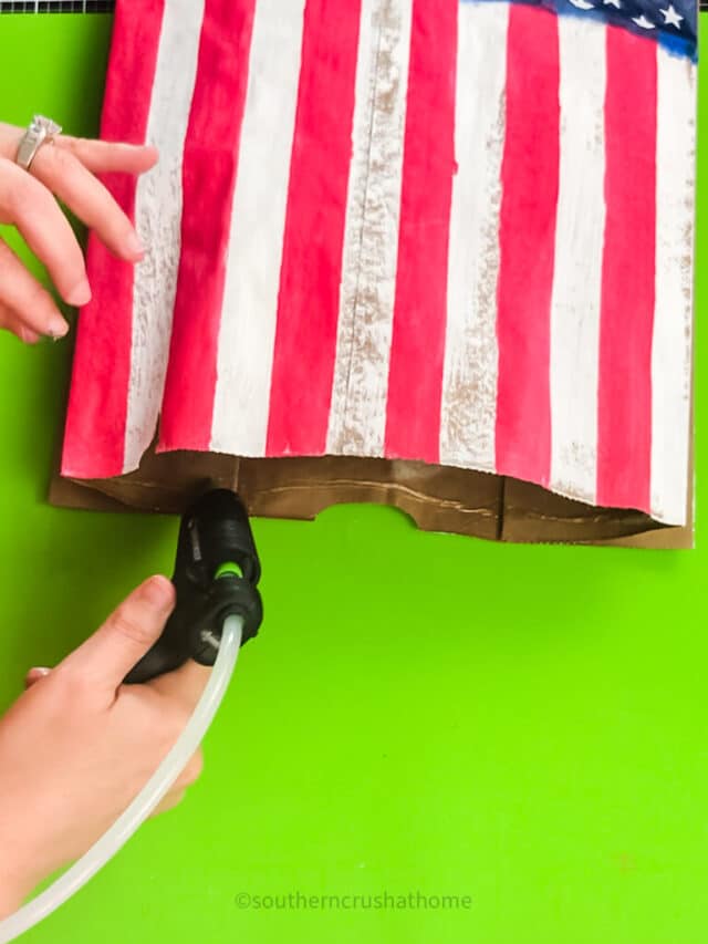 Patriotic Front Door Decor: Easy DIY Paper Bag Flag