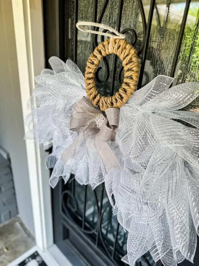 DIY Angel Wings Deco Mesh Wreath - Southern Crush at Home