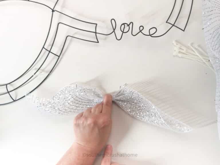 DIY Angel Wings Deco Mesh Wreath - Southern Crush at Home