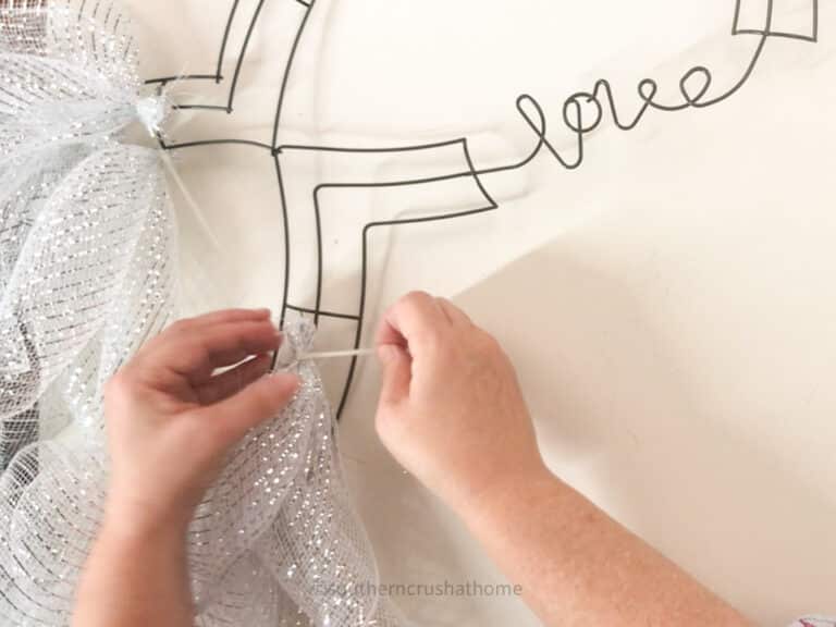 DIY Angel Wings Deco Mesh Wreath - Southern Crush at Home