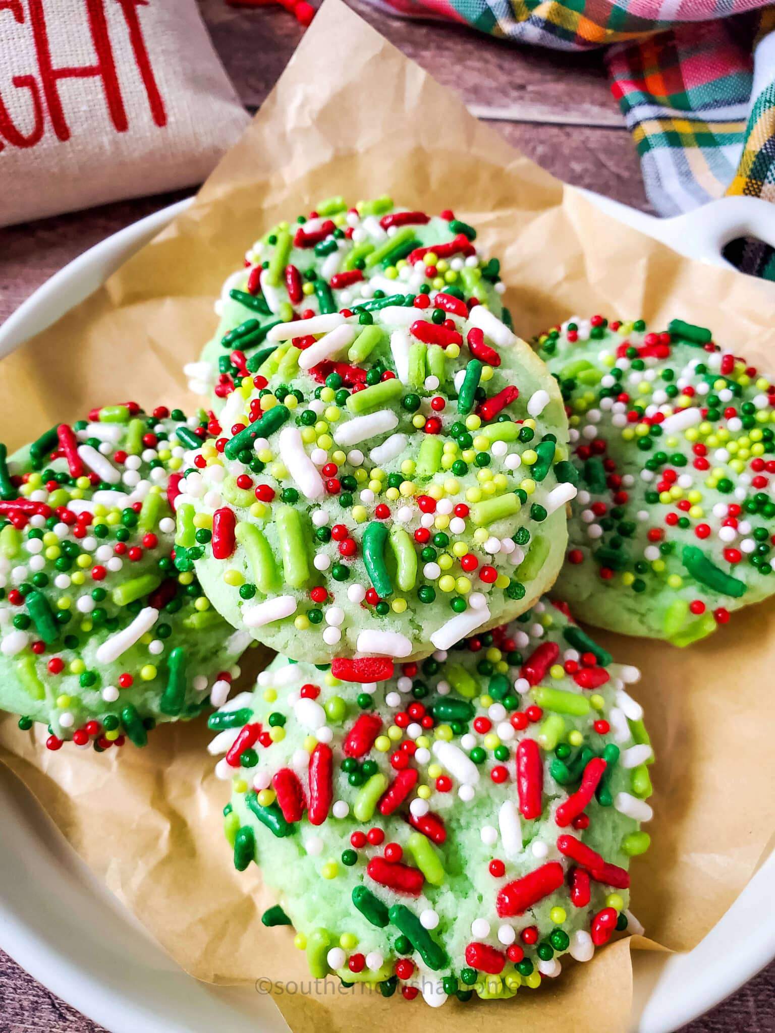 Easy Cake Mix Christmas Sprinkle Cookies - Southern Crush at Home