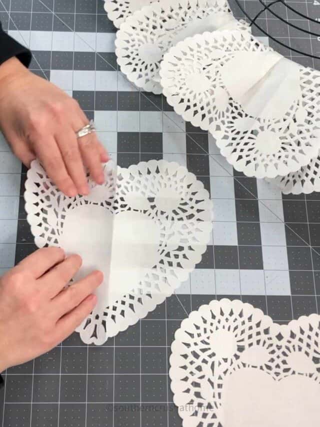 Easy Valentines Wreath with Doilies - Southern Crush at Home