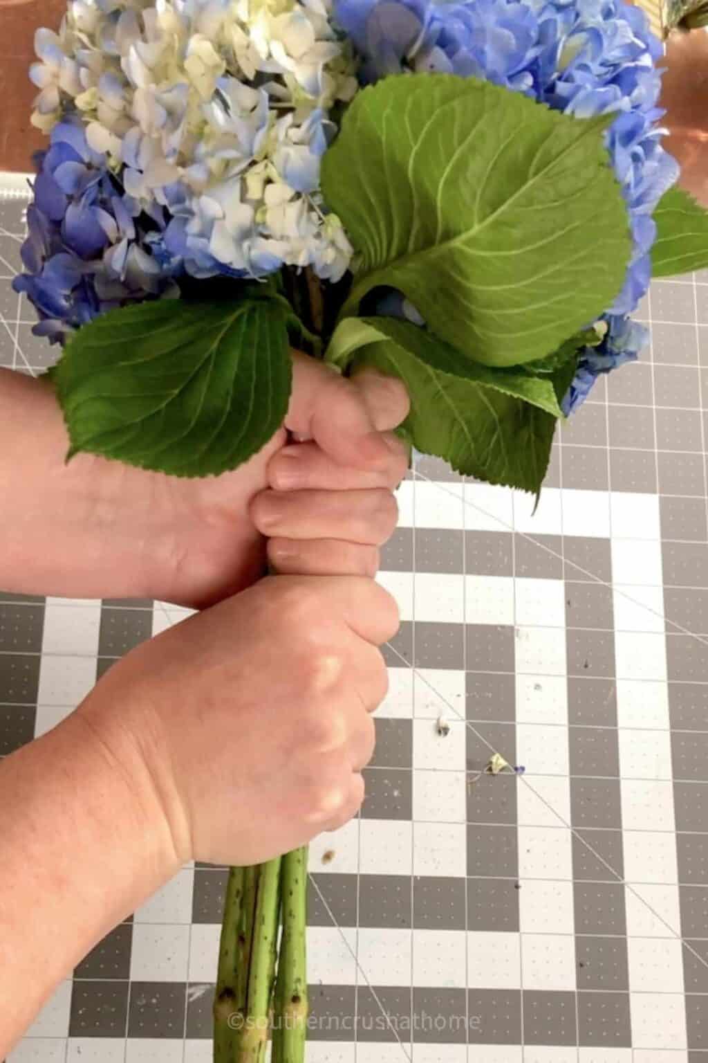 DIY Hydrangea Wedding Bouquet (Under $37) - Southern Crush at Home