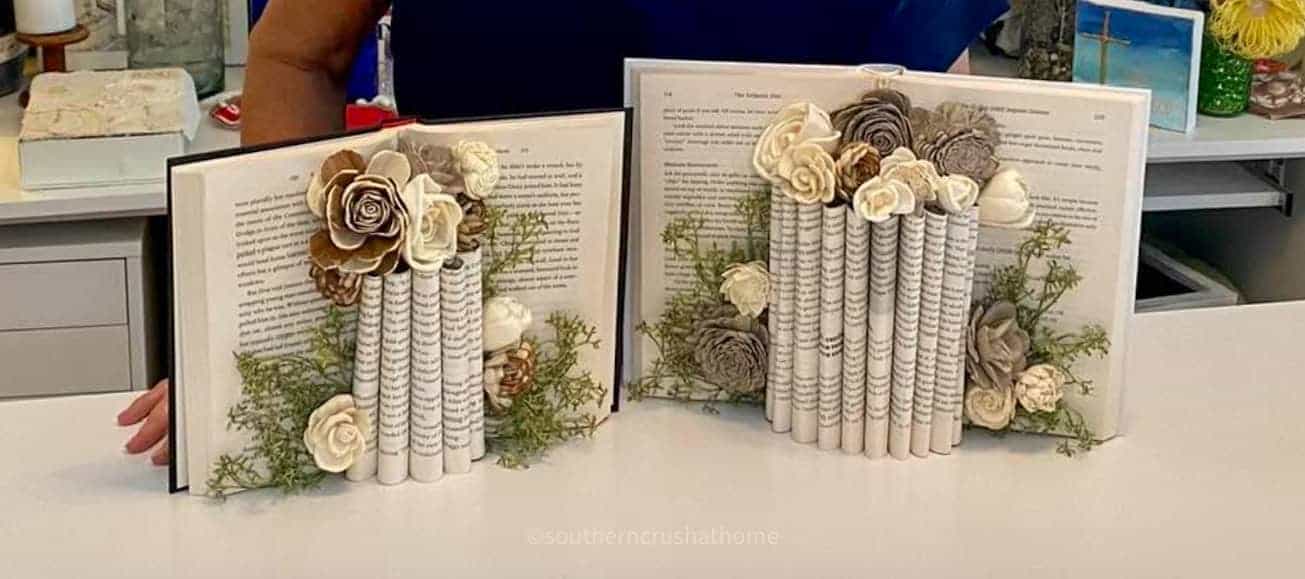 Easy Book Art: How to Make a Folded Book Page Flower Vase - Southern ...
