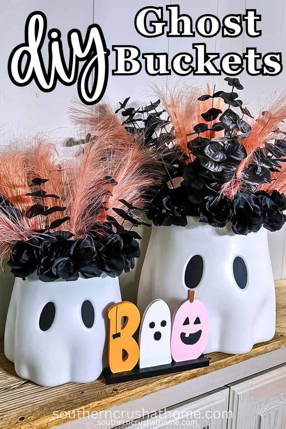 Mommy and Me DIY Dollar General Ghost Buckets - Southern Crush at Home
