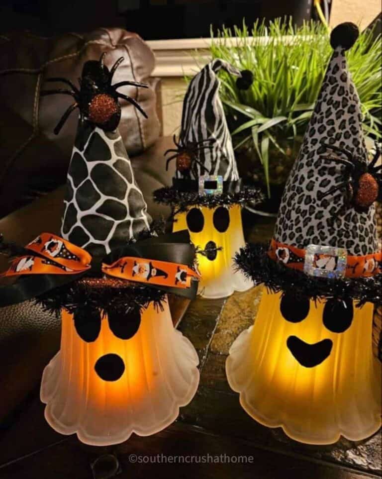 Easy Halloween Ghost Lights Using Pendant Light Shades + 21 Ideas ...
