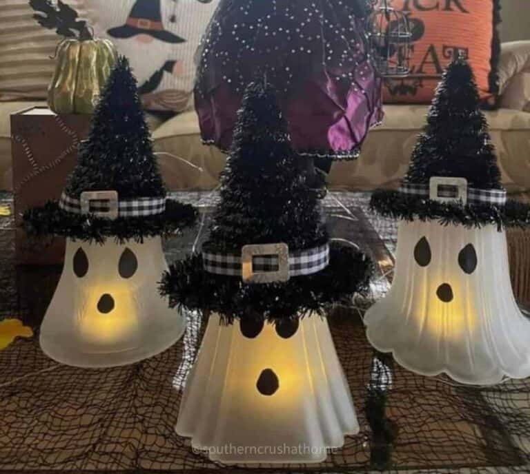 Easy Halloween Ghost Lights Using Pendant Light Shades + 21 Ideas ...