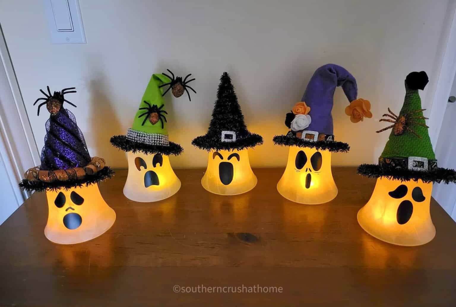 Easy Halloween Ghost Lights Using Pendant Light Shades + 21 Ideas ...