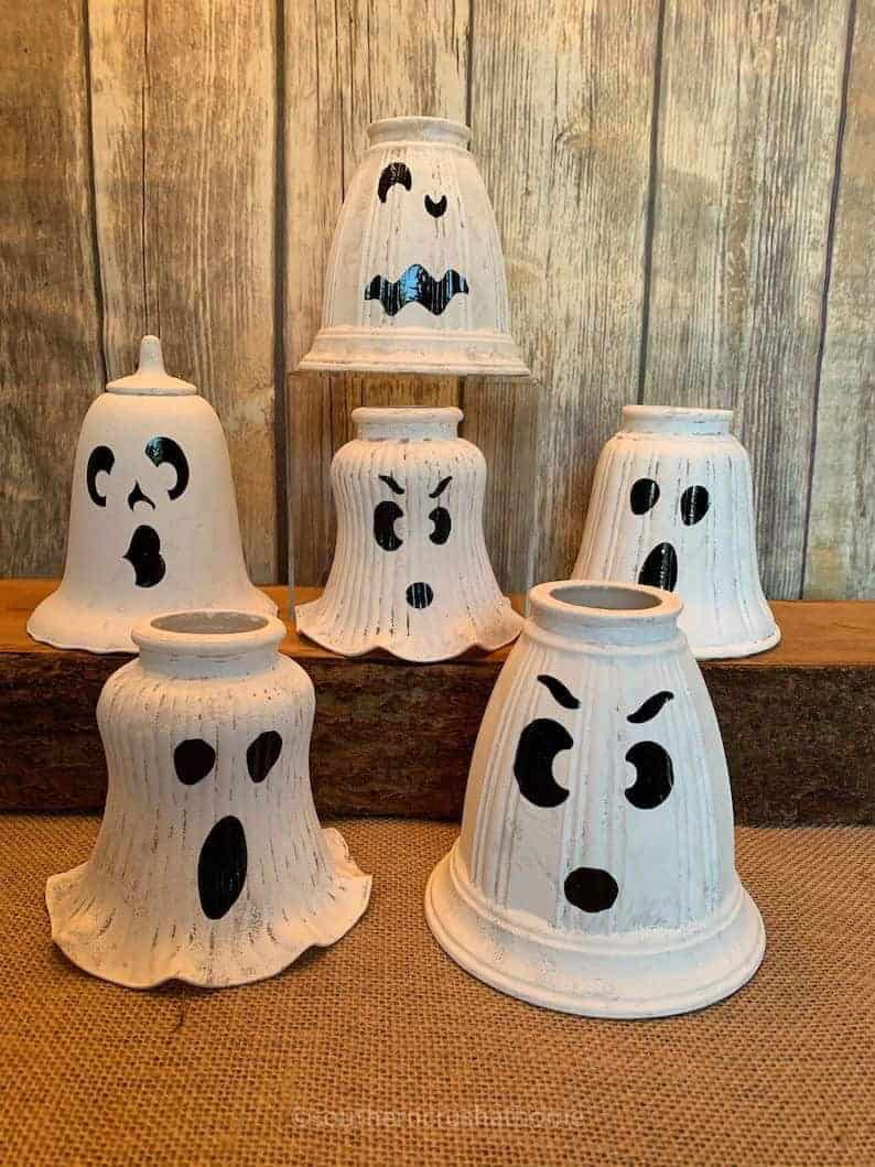 Easy Halloween Ghost Lights Using Pendant Light Shades + 21 Ideas ...