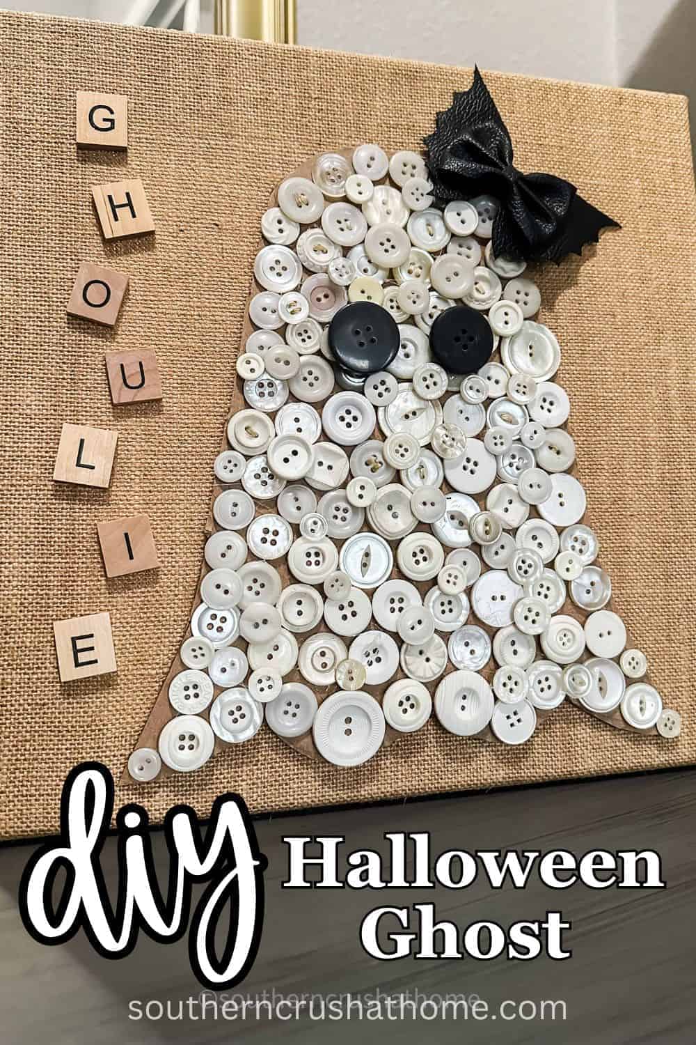 Super Cute Halloween Ghost Using Buttons - Southern Crush at Home