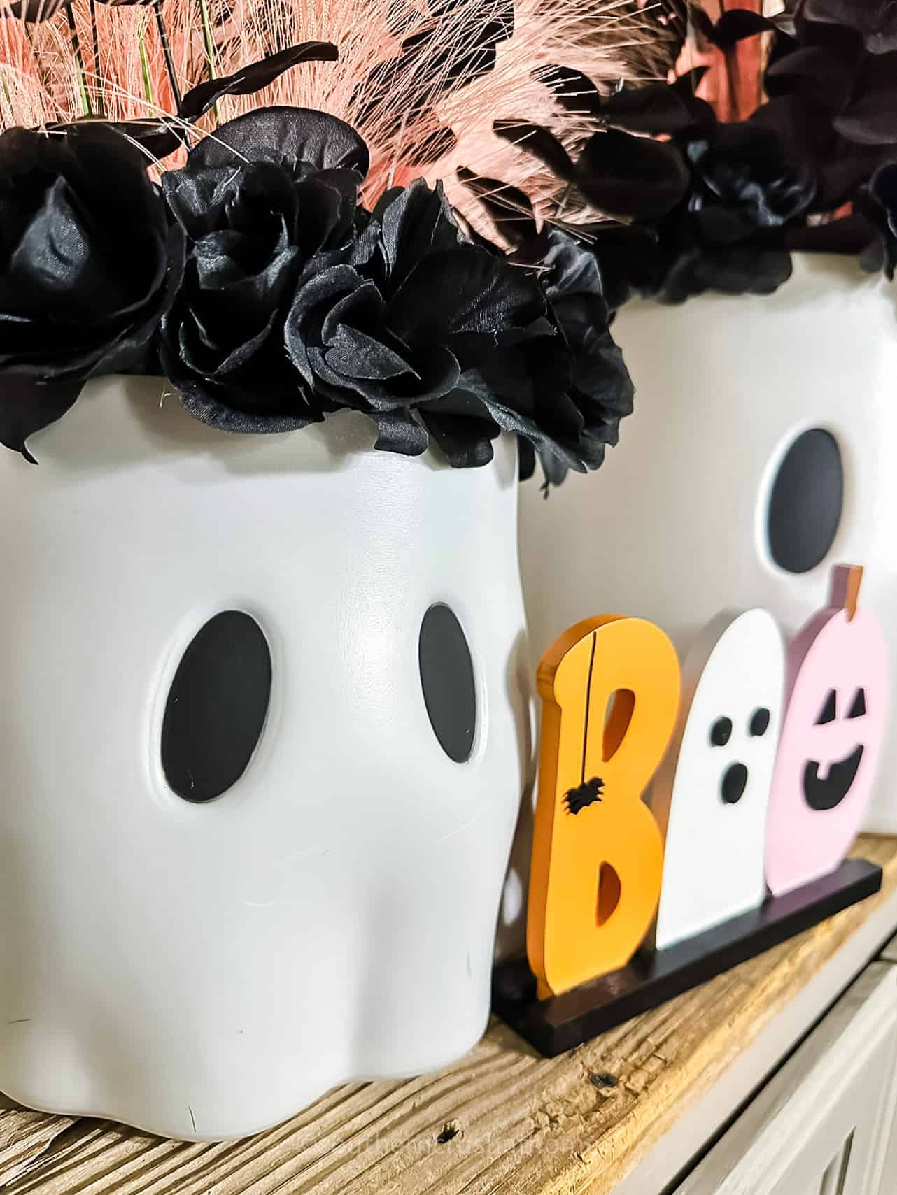 Mommy and Me DIY Dollar General Ghost Buckets - Southern Crush at Home