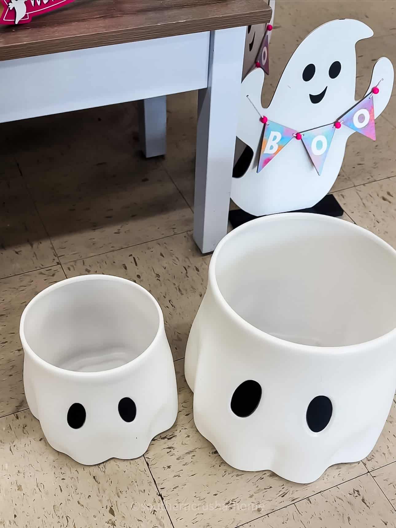 Mommy and Me DIY Dollar General Ghost Buckets - Southern Crush at Home