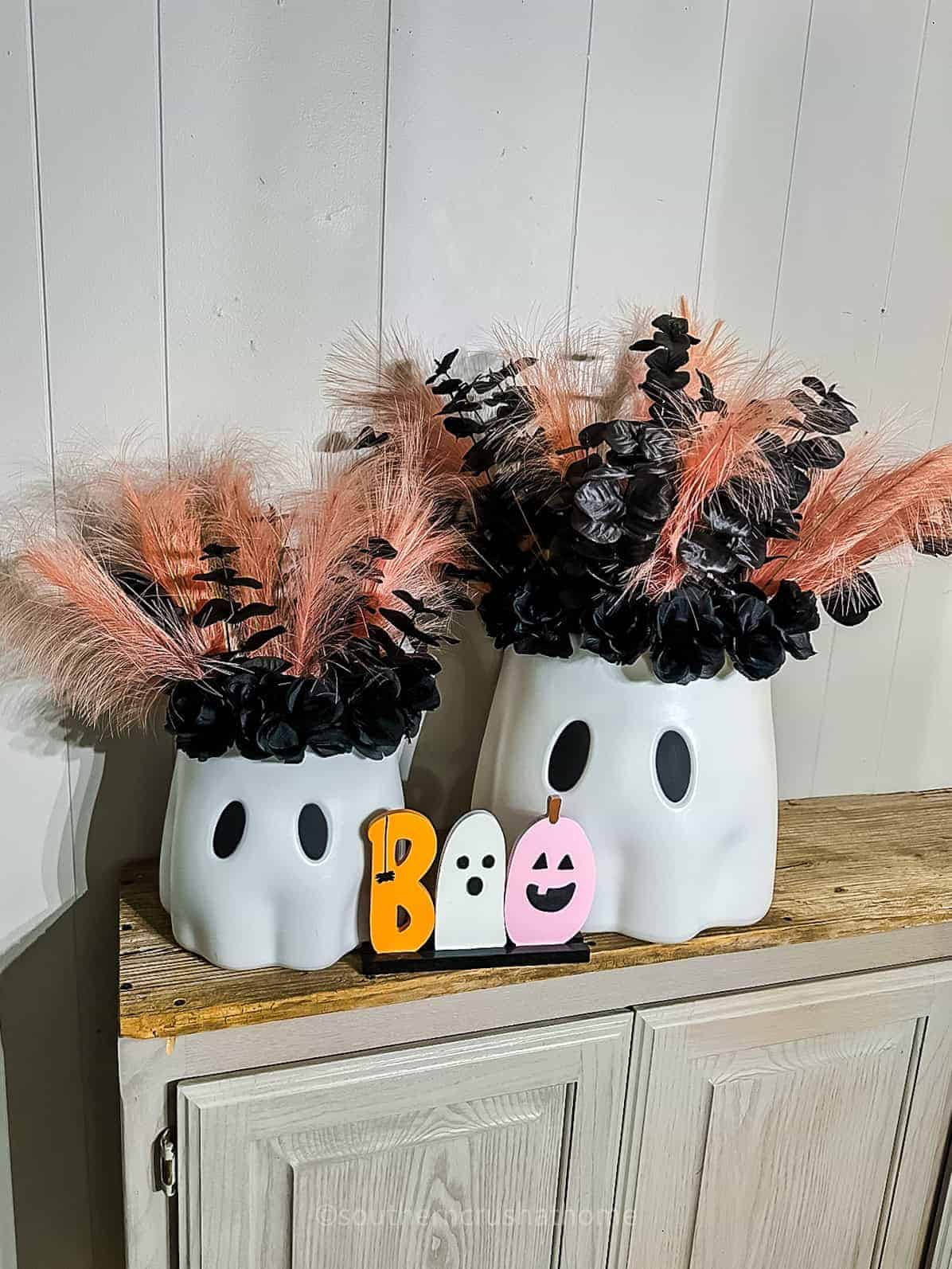 Mommy and Me DIY Dollar General Ghost Buckets - Southern Crush at Home