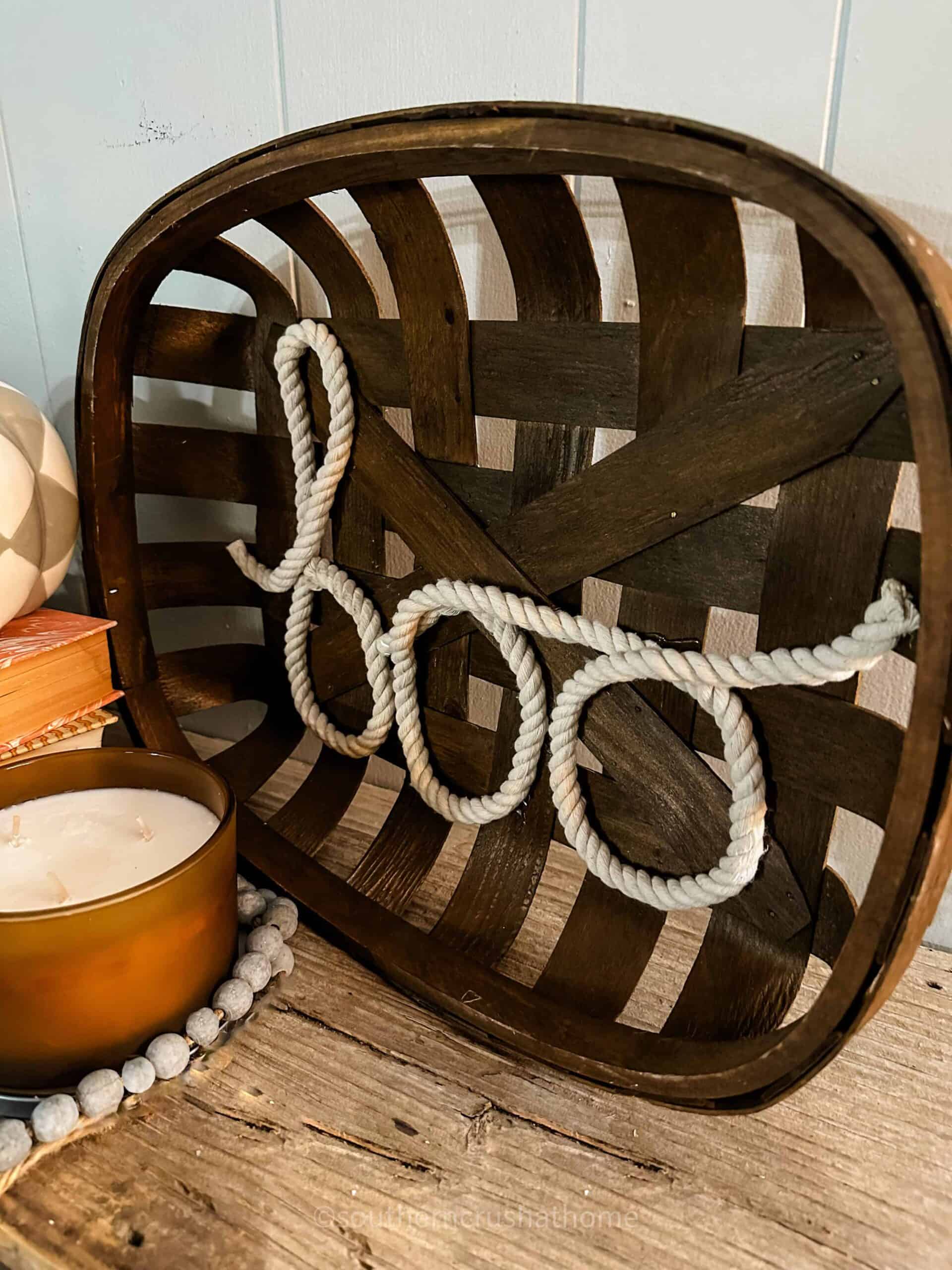 Easy DIY "BOO" Basket with Nautical Rope - Southern Crush at Home