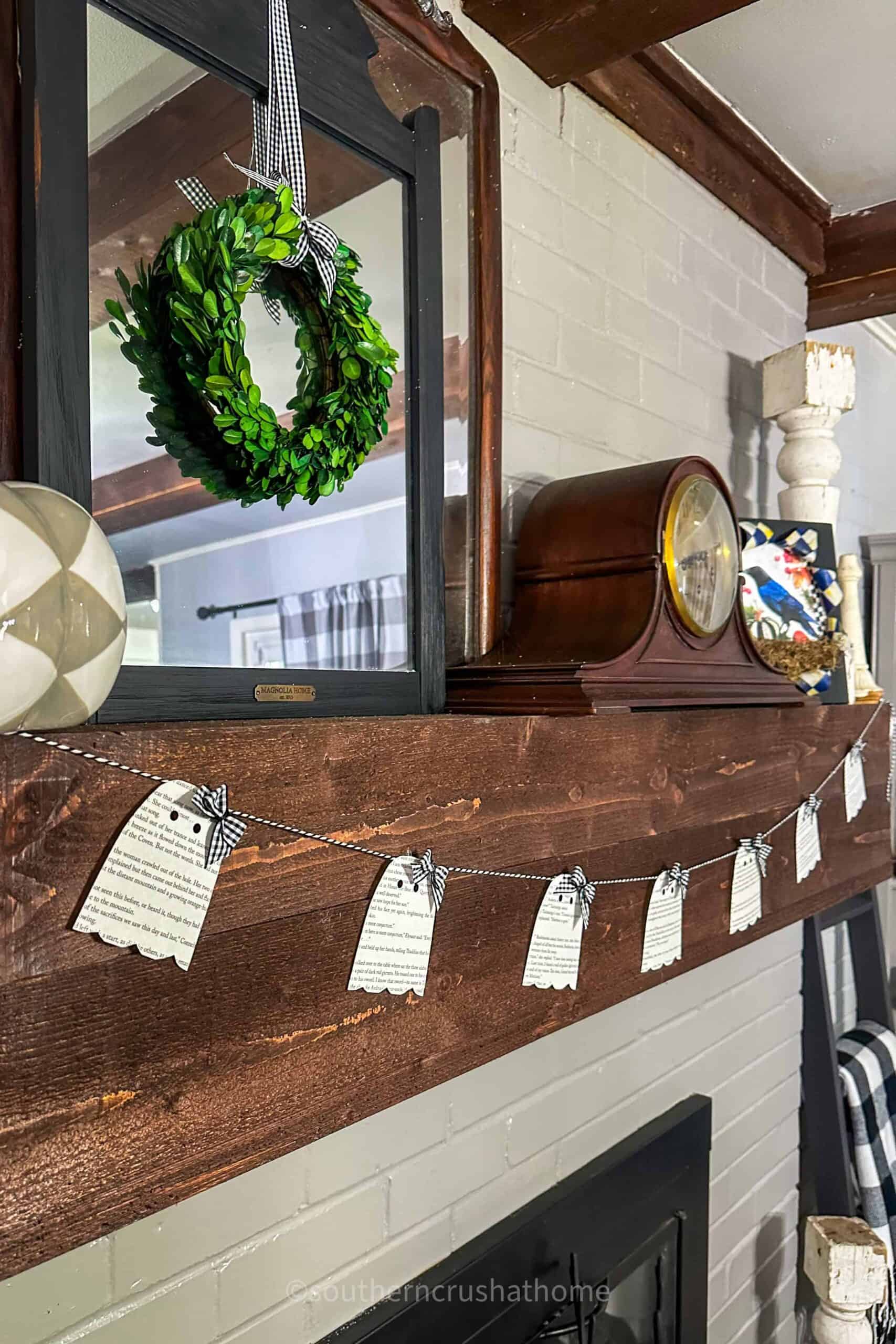 DIY Halloween Garland with Book Page Ghosts - Southern Crush at Home