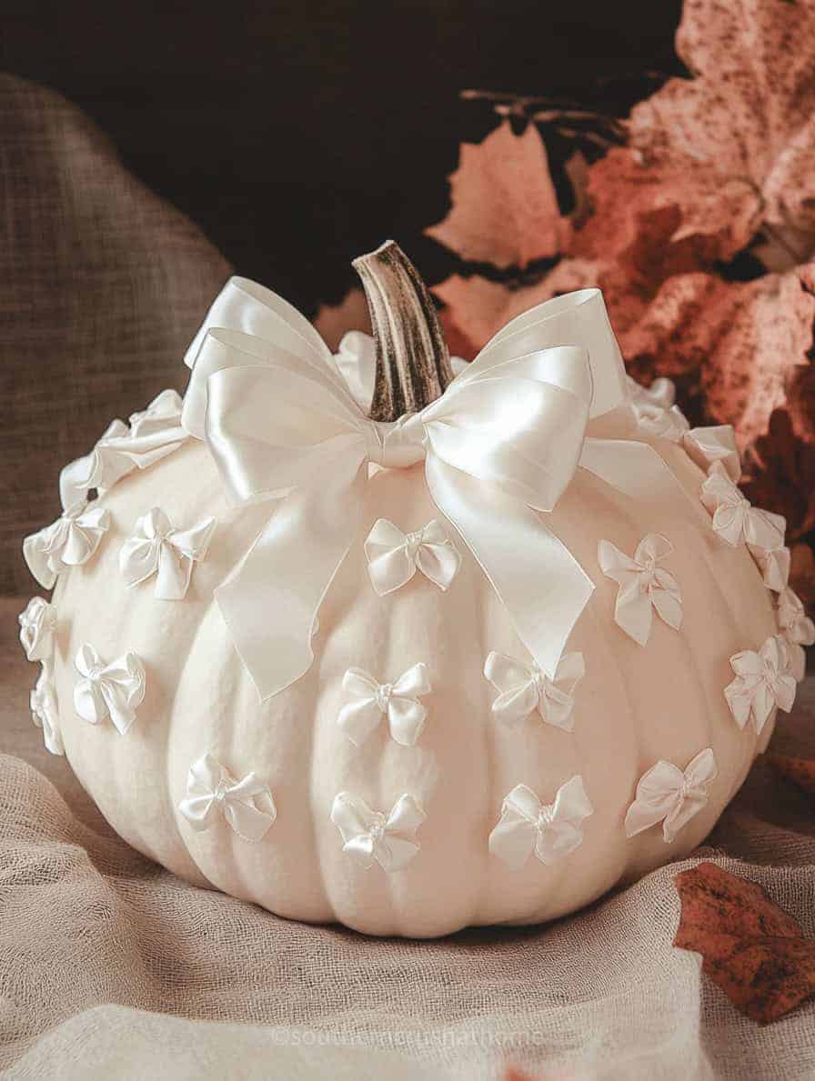 Coquette Style Bow Trend Pumpkins - Southern Crush at Home