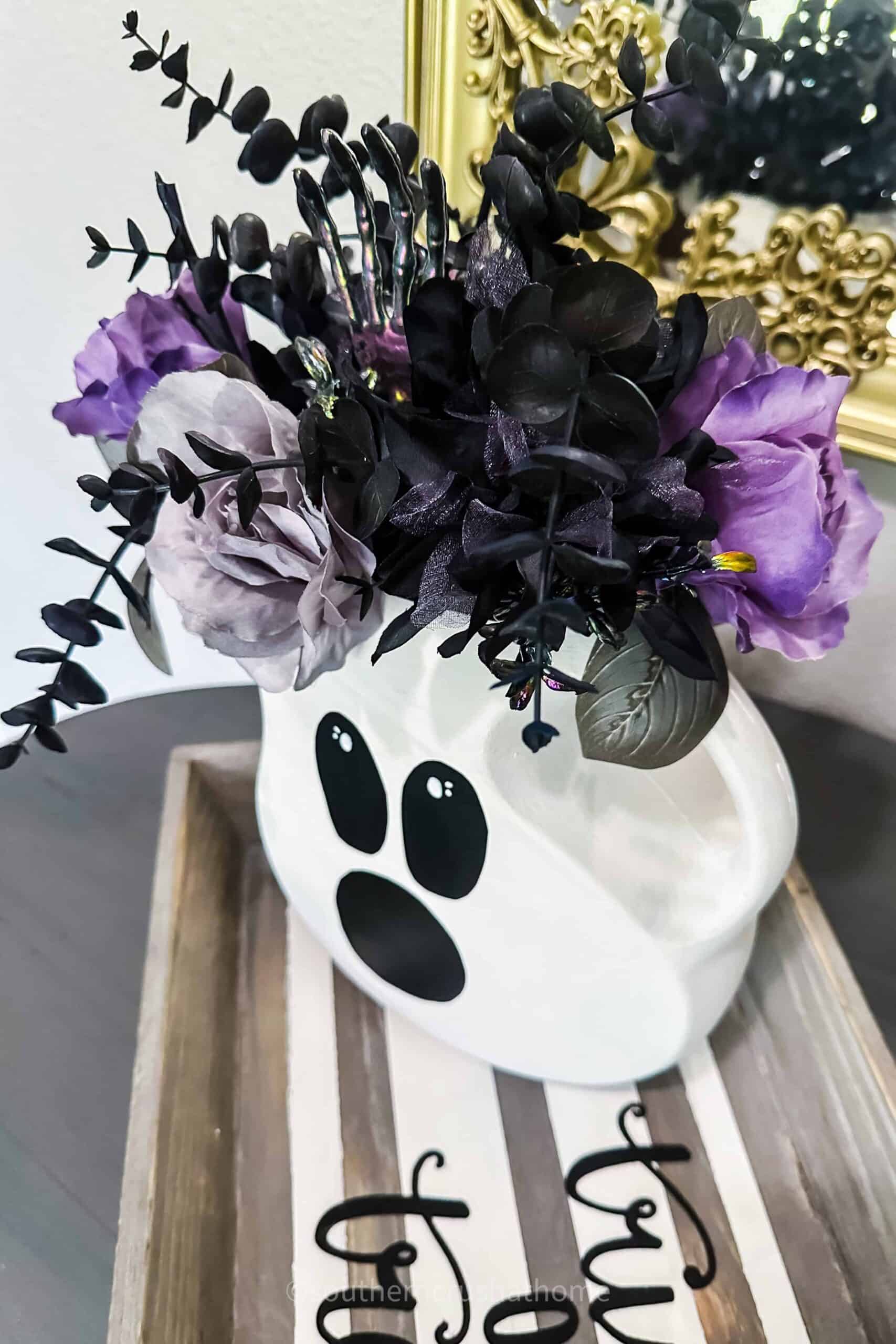 Easy Downy Bottle Ghost Face Halloween Craft - Southern Crush at Home