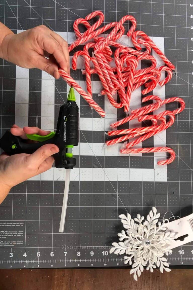 Easy Dollar Tree DIY Candy Cane Wreath for Christmas - Southern Crush ...