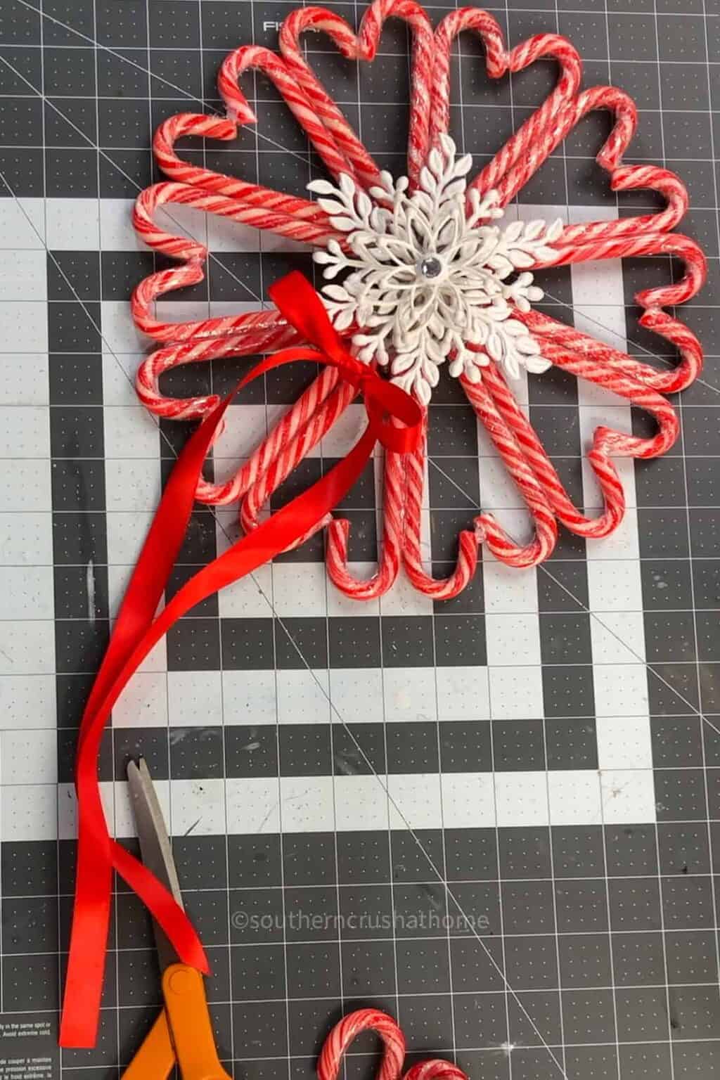 Easy Dollar Tree DIY Candy Cane Wreath for Christmas - Southern Crush ...