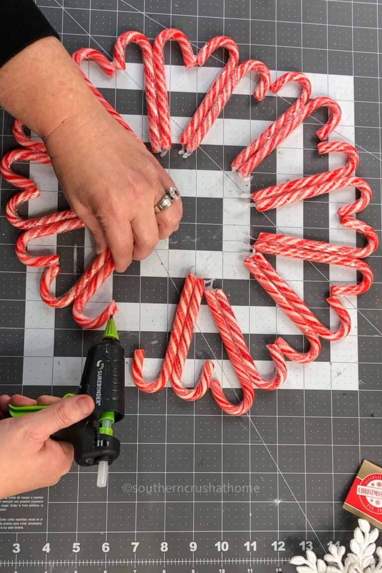 Easy Dollar Tree DIY Candy Cane Wreath for Christmas - Southern Crush ...