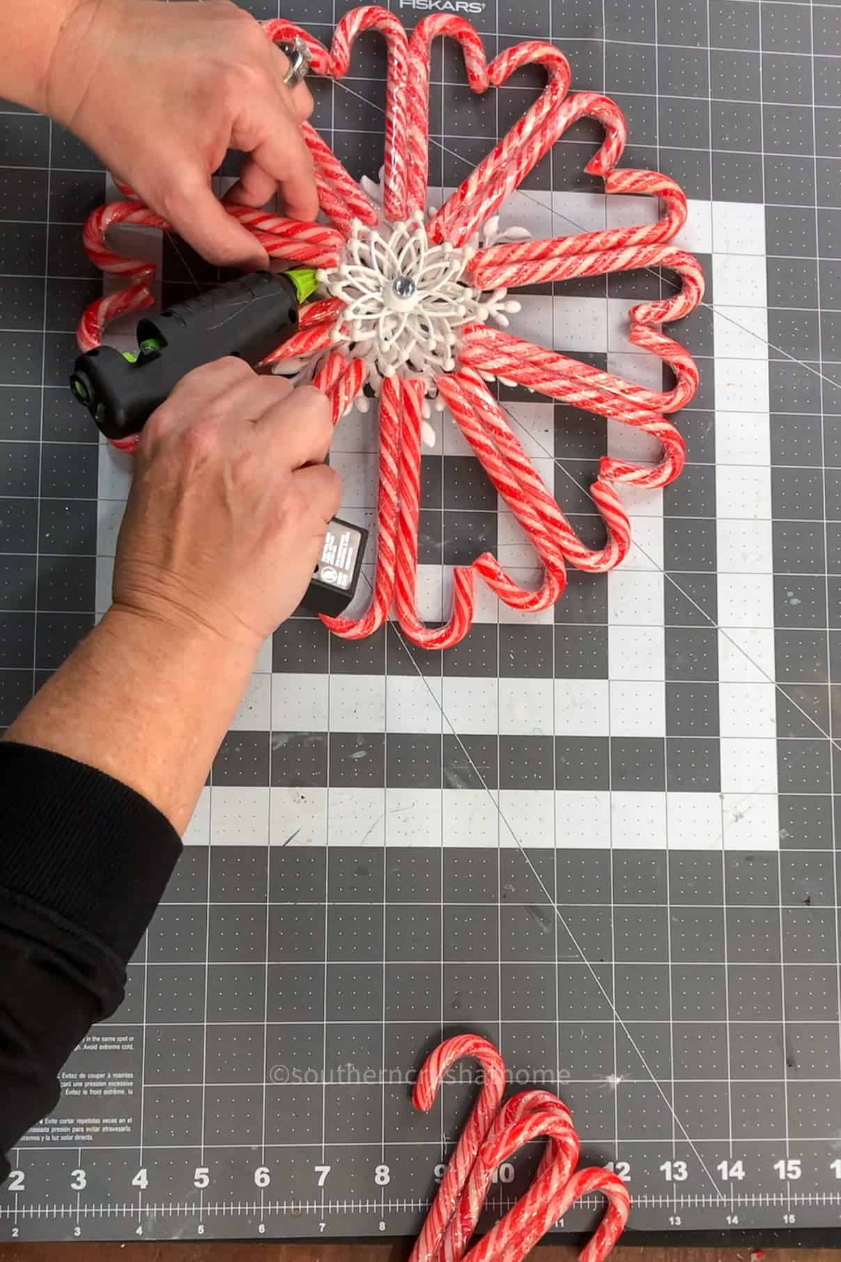 Easy Dollar Tree DIY Candy Cane Wreath for Christmas - Southern Crush ...