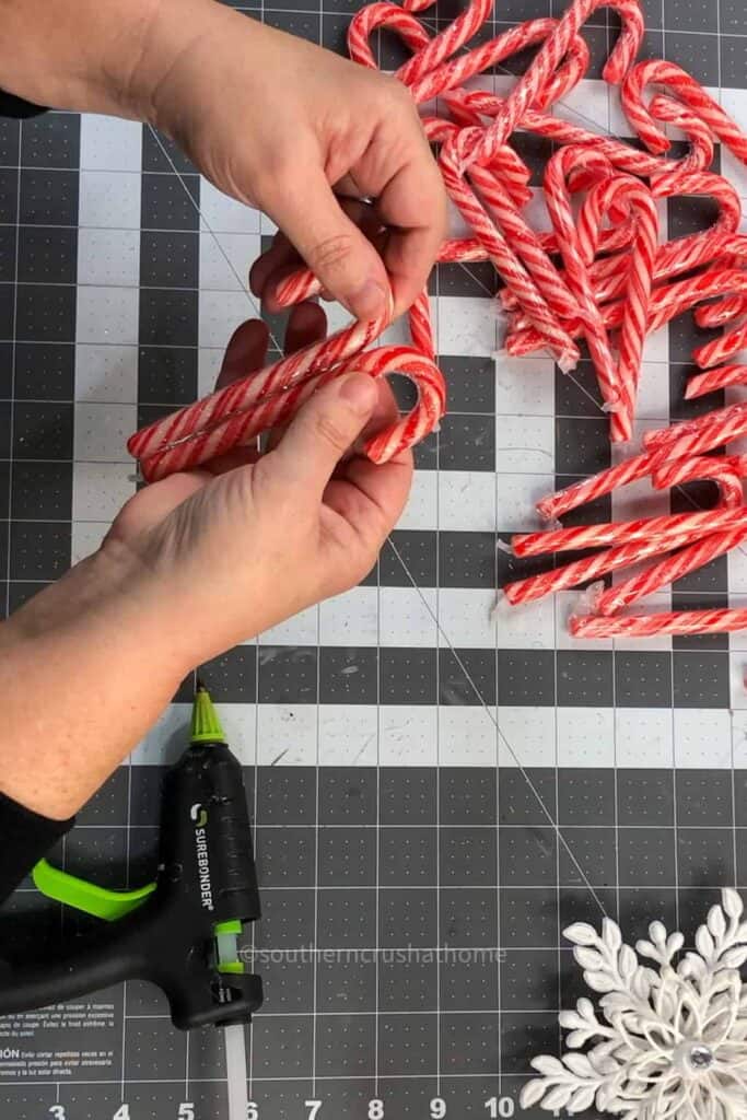 Easy Dollar Tree DIY Candy Cane Wreath for Christmas - Southern Crush ...
