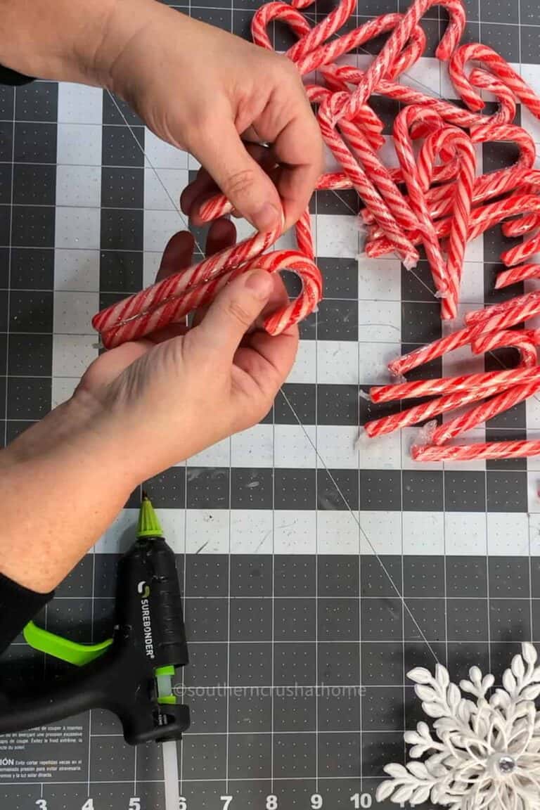 Easy Dollar Tree DIY Candy Cane Wreath for Christmas - Southern Crush ...