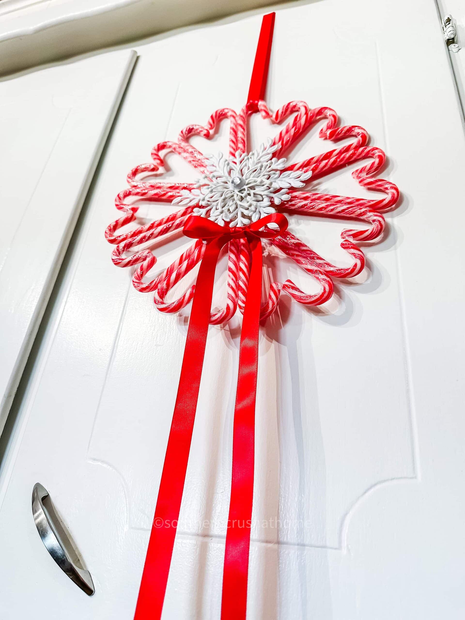 Easy Dollar Tree DIY Candy Cane Wreath for Christmas - Southern Crush ...