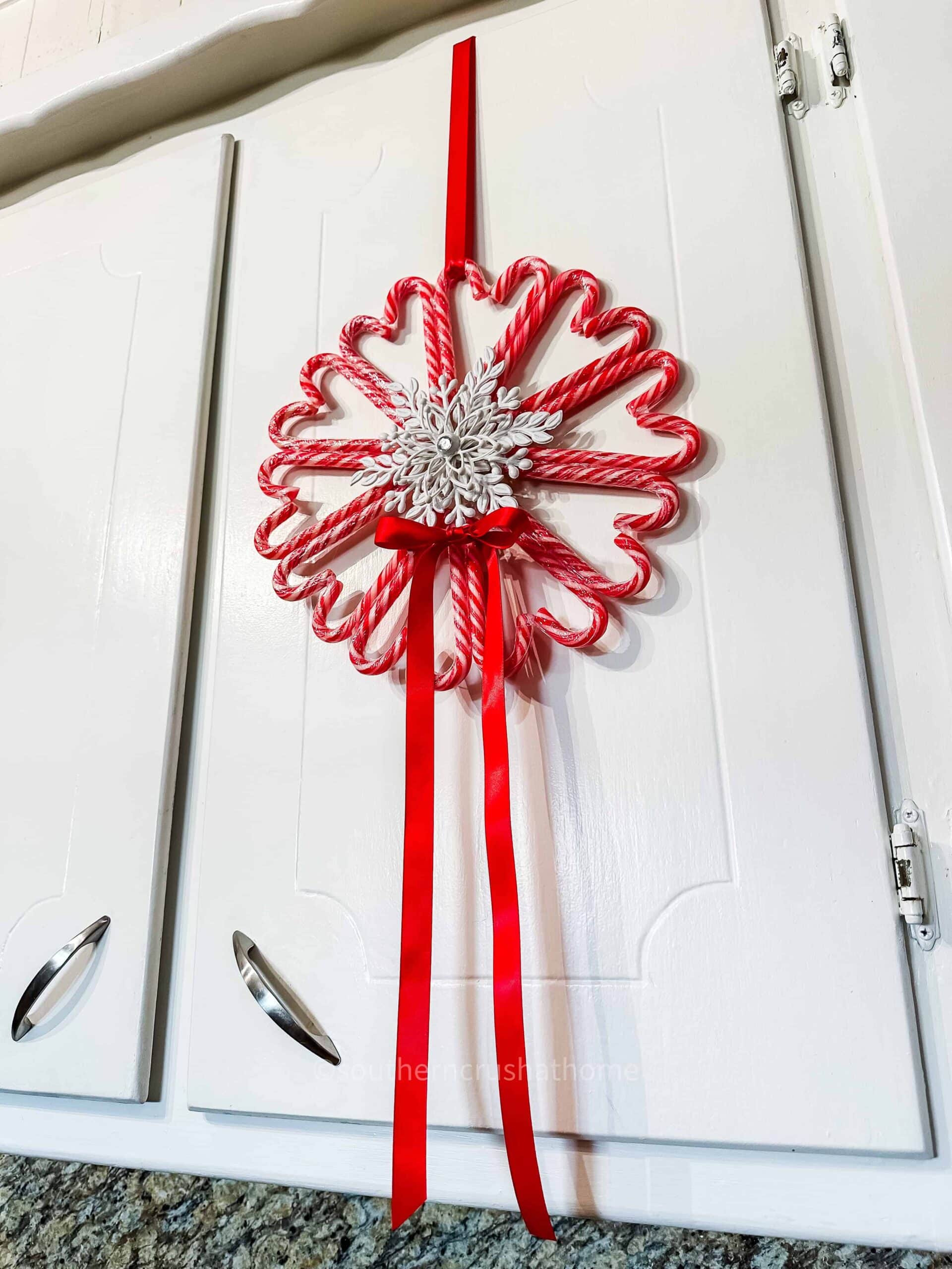 Easy Dollar Tree DIY Candy Cane Wreath for Christmas - Southern Crush ...